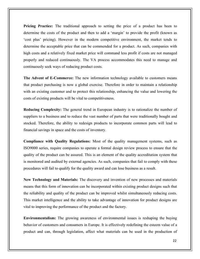 A Study Report on Value Analysis and Value Engineering (VAVE) | PDF ...