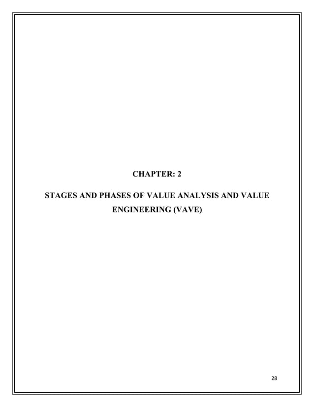 A Study Report on Value Analysis and Value Engineering (VAVE) | PDF | Civil Engineering Industry ...