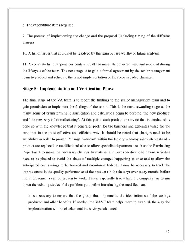 A Study Report on Value Analysis and Value Engineering (VAVE) | PDF ...