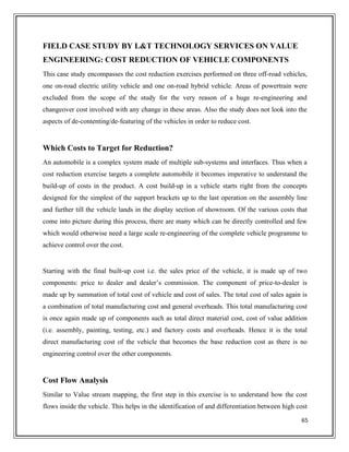 A Study Report on Value Analysis and Value Engineering (VAVE) | PDF