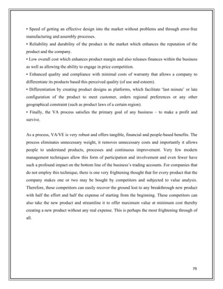 A Study Report on Value Analysis and Value Engineering (VAVE) | PDF