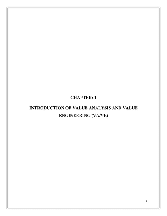 A Study Report on Value Analysis and Value Engineering (VAVE) | PDF | Civil Engineering Industry ...