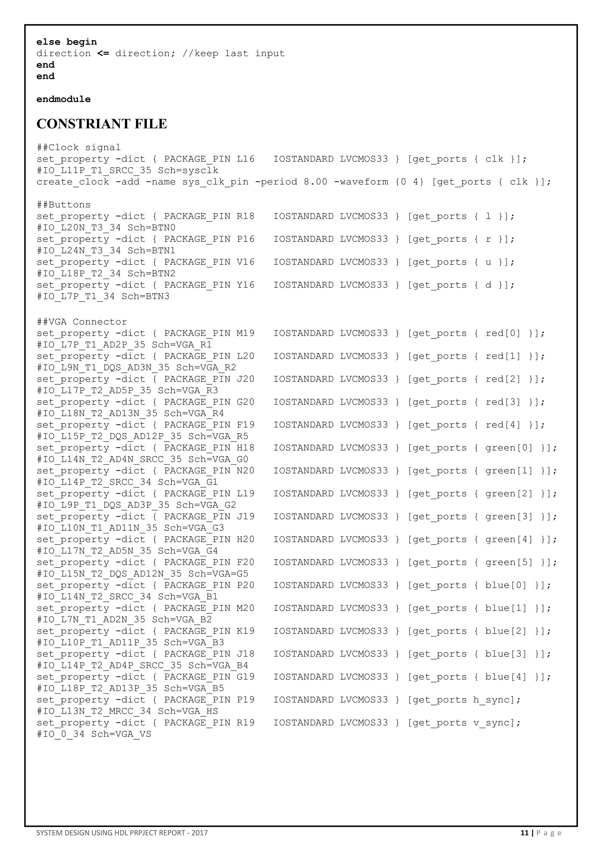 Snake Game on FPGA in Verilog | PDF | PC Games | Video Gaming