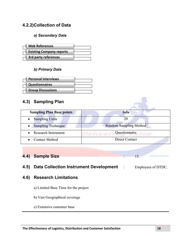 Logistics and Distribution Project - DTDC | DOCX