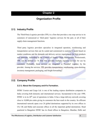 Logistics and Distribution Project - DTDC | DOCX