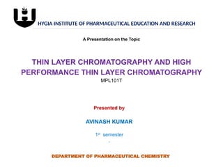 Thin Layer Chromatography and High Performance Thin Layer Chromatography | PPTX | Chemistry ...