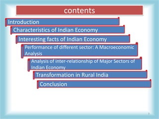 THE PERFORMANCE OF AN INDIAN ECONOMY AND TRANSFORMATION IN RURAL INDIA ...