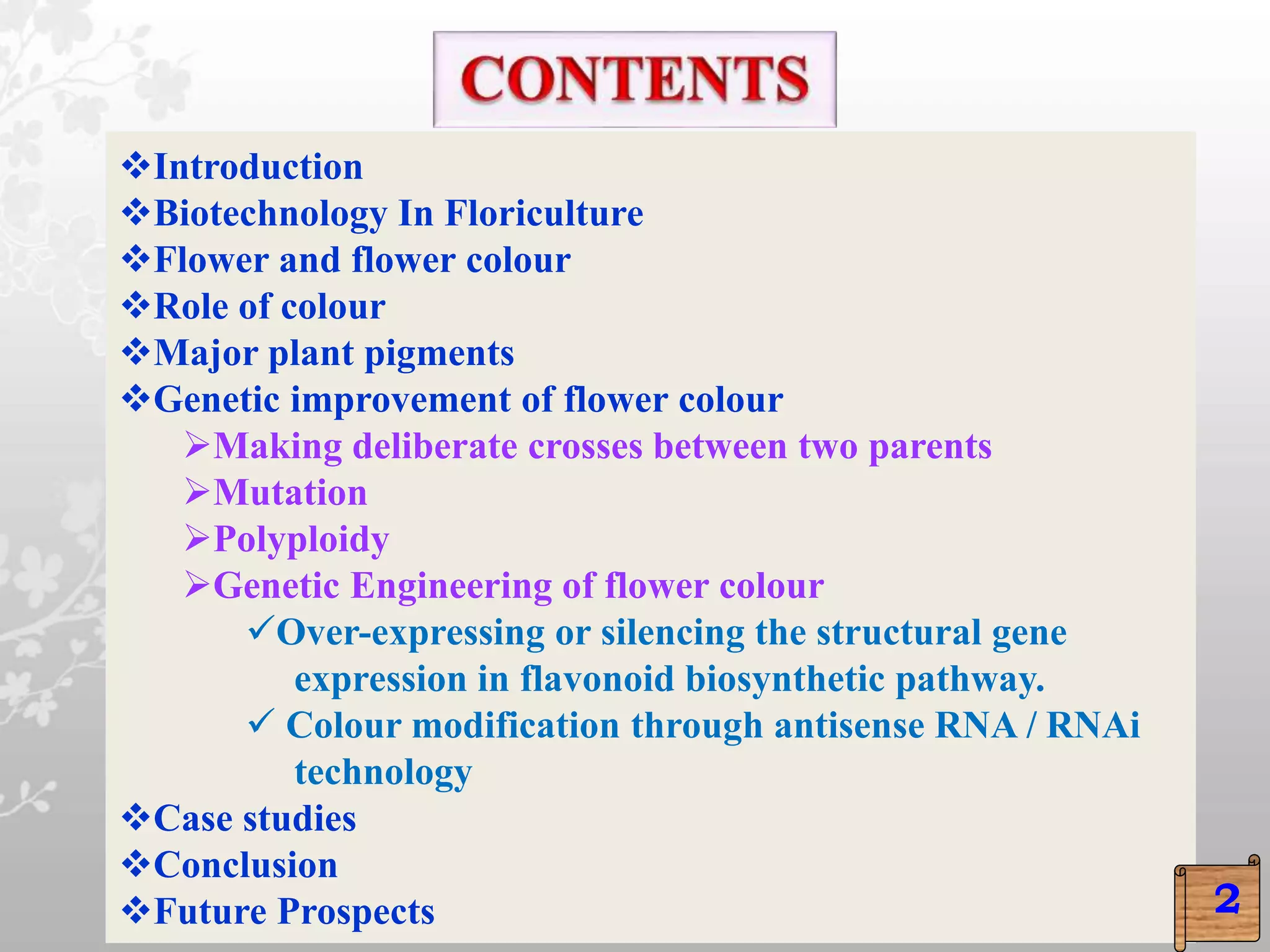 Genetic engineering for flower colour modification | PPTX
