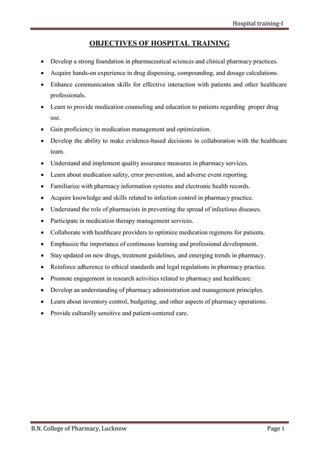 Hospital Training Report- AKTU Hospital Training Report | DOCX