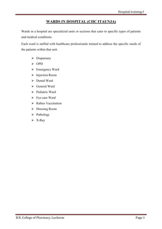 Hospital Training Report- AKTU Hospital Training Report | DOCX