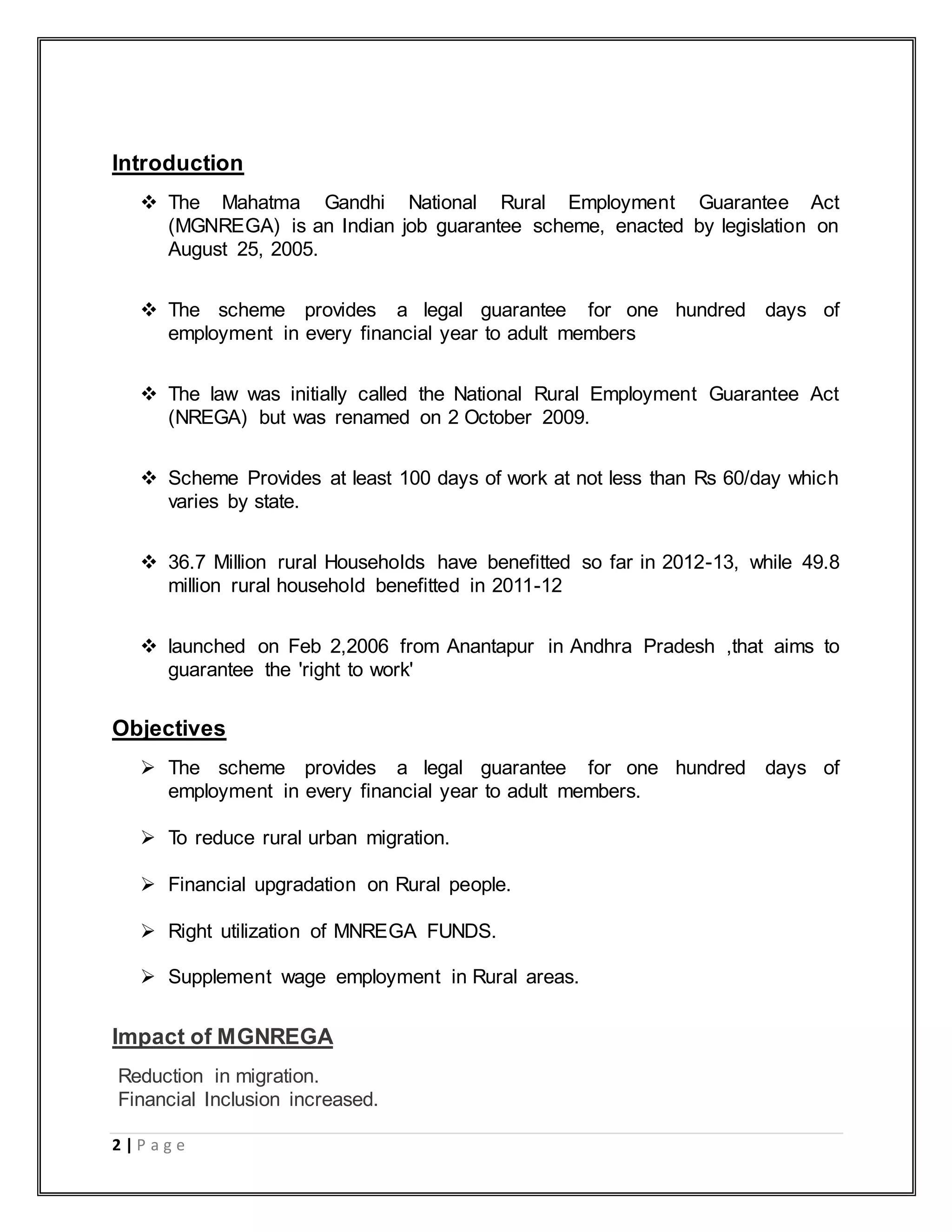 MNREGA | PDF