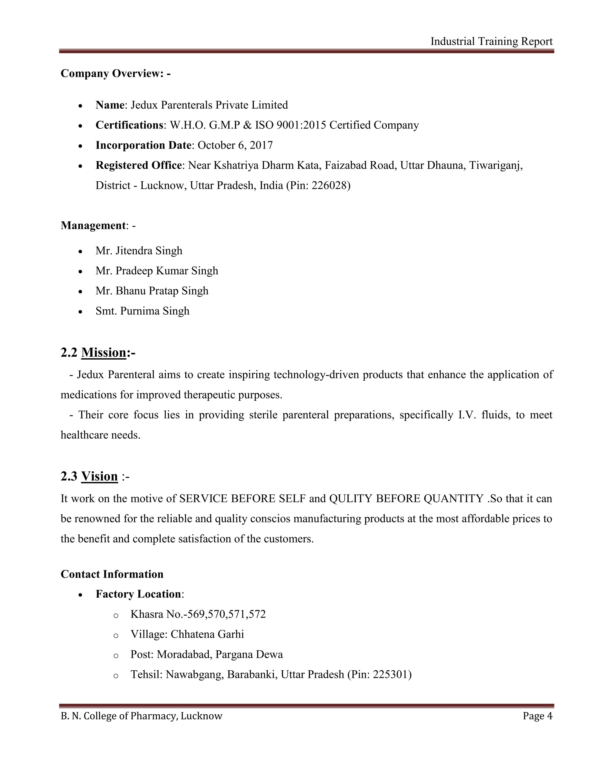 Industrial Training Report- AKTU Industrial Training Report | DOCX