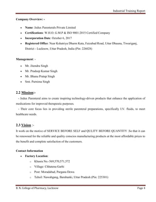 Industrial Training Report- AKTU Industrial Training Report | DOCX