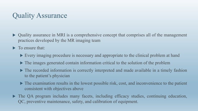 Quality Control in MRI- Avinesh Shrestha | PDF
