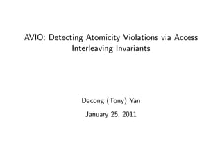 AVIO class present | PPT