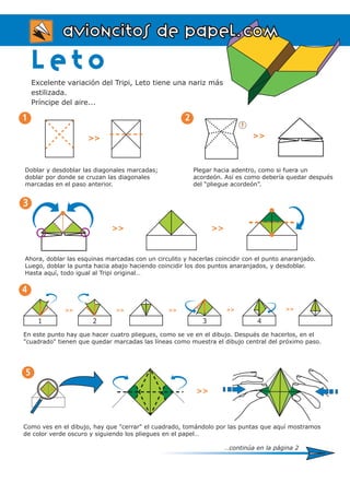 Aviones de papel - modelos | PDF