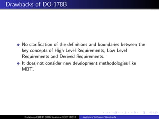Avionics Software Standards ppt in latex | PDF