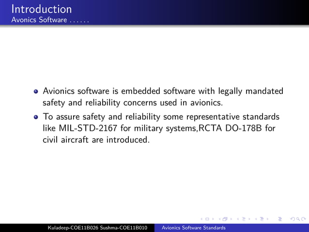 Avionics Software Standards Ppt In Latex Pdf