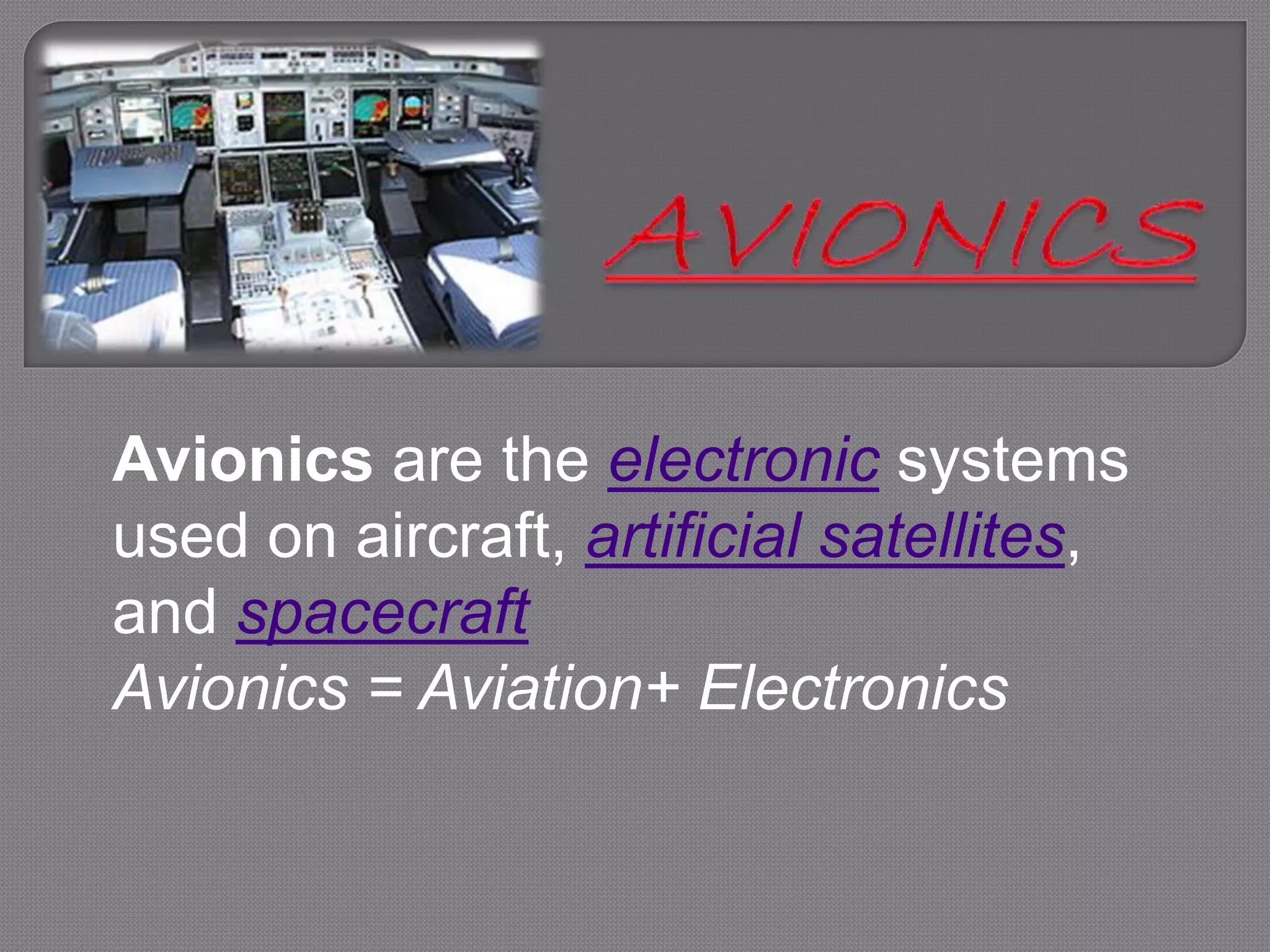 Avionic systems by sanju | PPTX