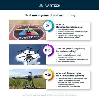 Avirtech Aviro series - Palm oil land management drones | PDF