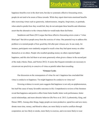 A Virtuous Cycle The Relationship Between Happiness And Virtue | PDF