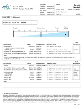 Lupus Test - AVISE CTD Test Report Sample | PDF