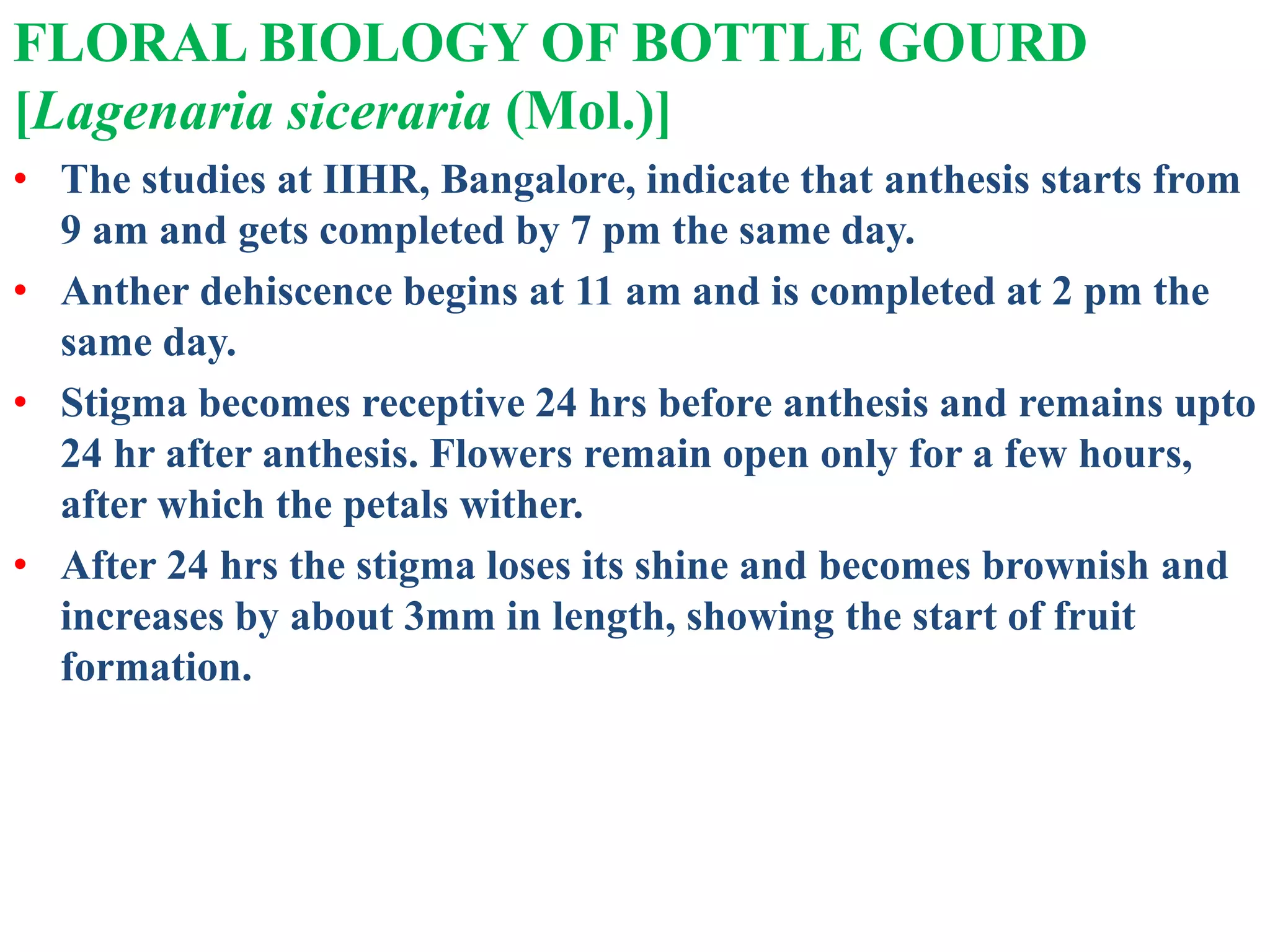Floral biology of important cucurbits | PPTX