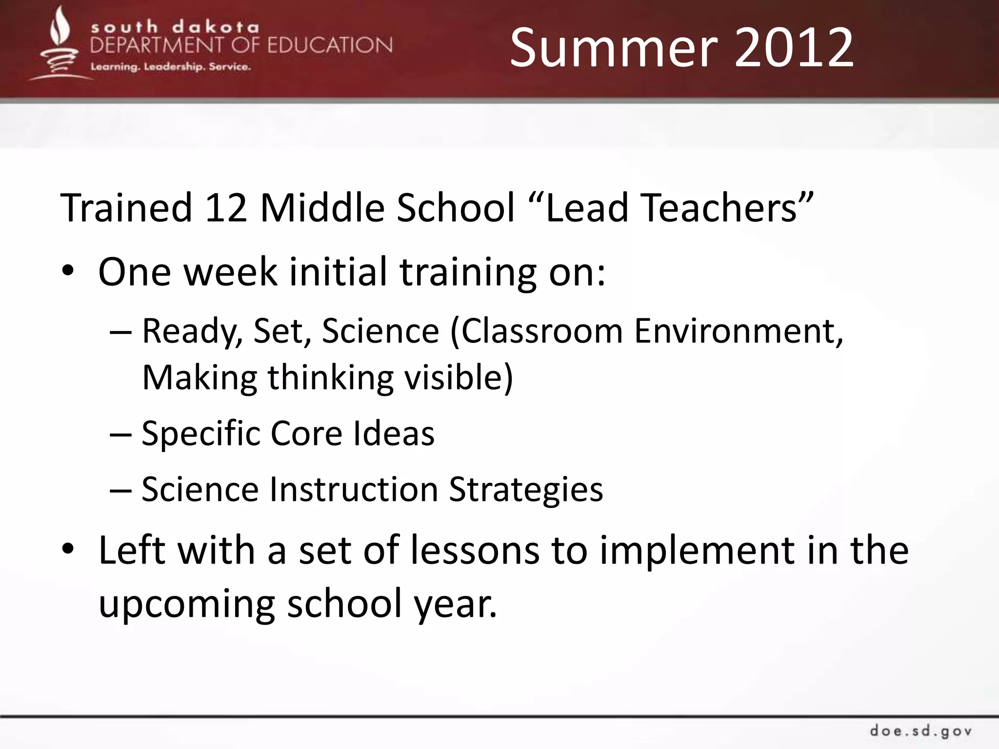 A vision of science education in sd shaw | PPT
