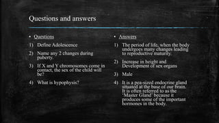 Reaching the age of Adolescence | PPTX