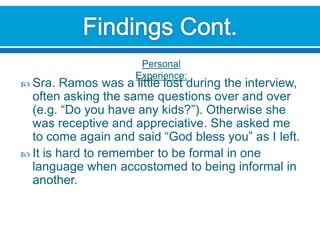 A Visit with Sra. | PPTX | Christianity | Religion & Spirituality