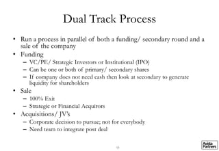Dual Track Fundraising/ M&A Process: Optimising Transaction Value ...