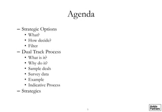 Dual Track Fundraising/ M&A Process: Optimising Transaction Value ...