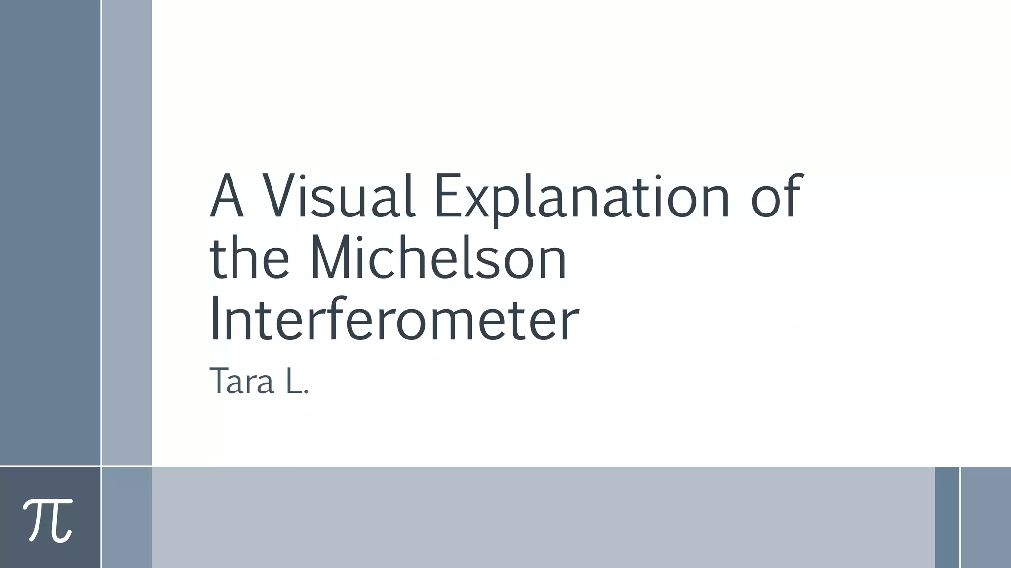 A visual explanation of the Michelson Interferometer | PPTX
