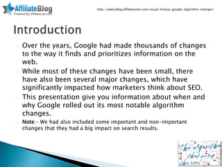 A visual history of google algorithm changes | PPT
