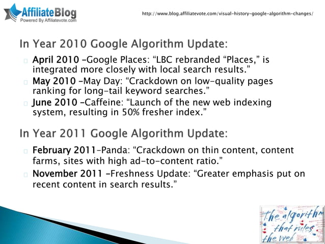 A visual history of google algorithm changes | PPT