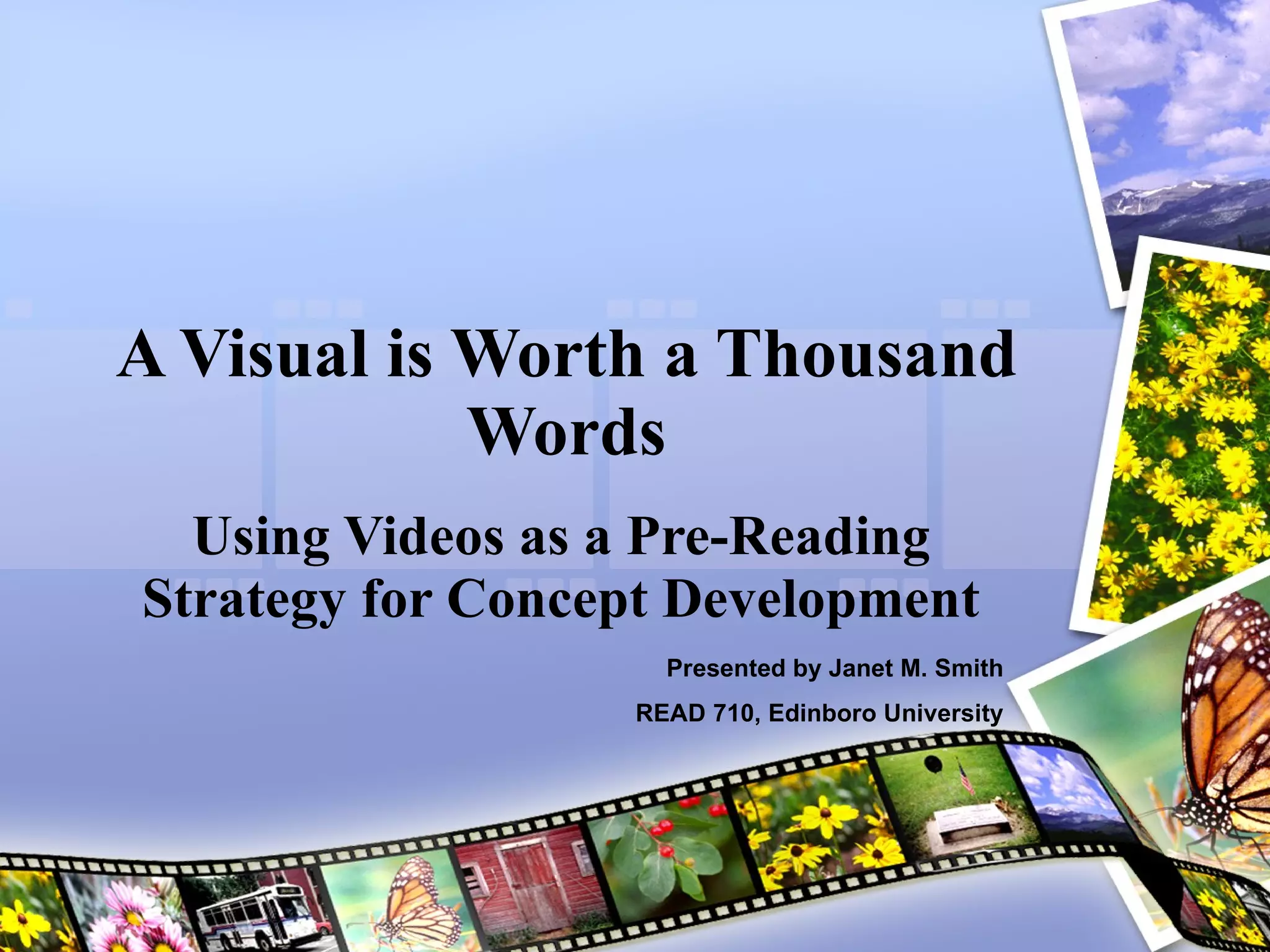 A Visual Is Worth A Thousand Words Videos As A Pre Reading Strategy For ...
