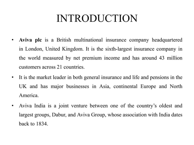 Aviva Life Insurance - The Big Plan | PPTX | Life Insurance | Insurance