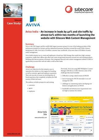 Aviva case study sitecore | PDF