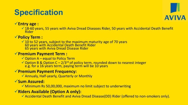 Aviva life shield platinum | PPT