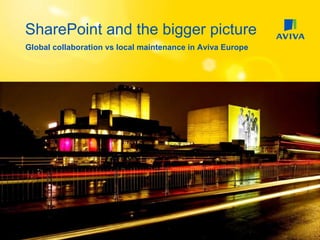 Melcrum SharePoint User Forum - Aviva | PPT