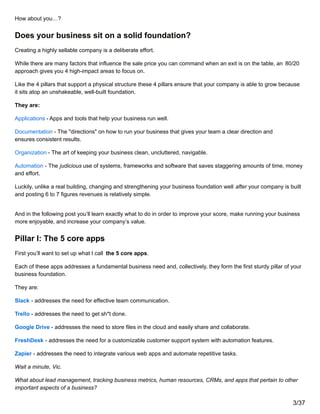 The 4 Pillars of a Solid Business Foundation | PDF