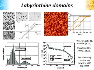 Nucleation and avalanches in film with labyrintine magnetic domains | PPT