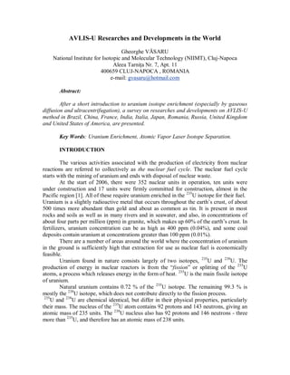 Avlis u r&d in the world | PDF