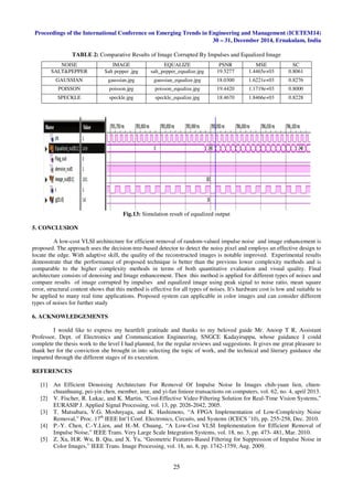 A vlsi architecture for efficient removal of noises and enhancement of images | PDF