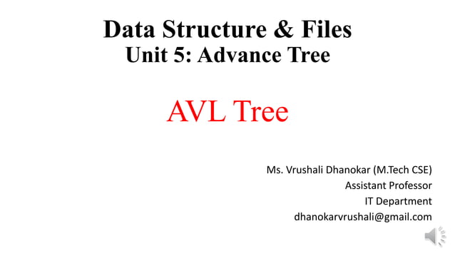 AVL Tree in Data Structure | PPTX