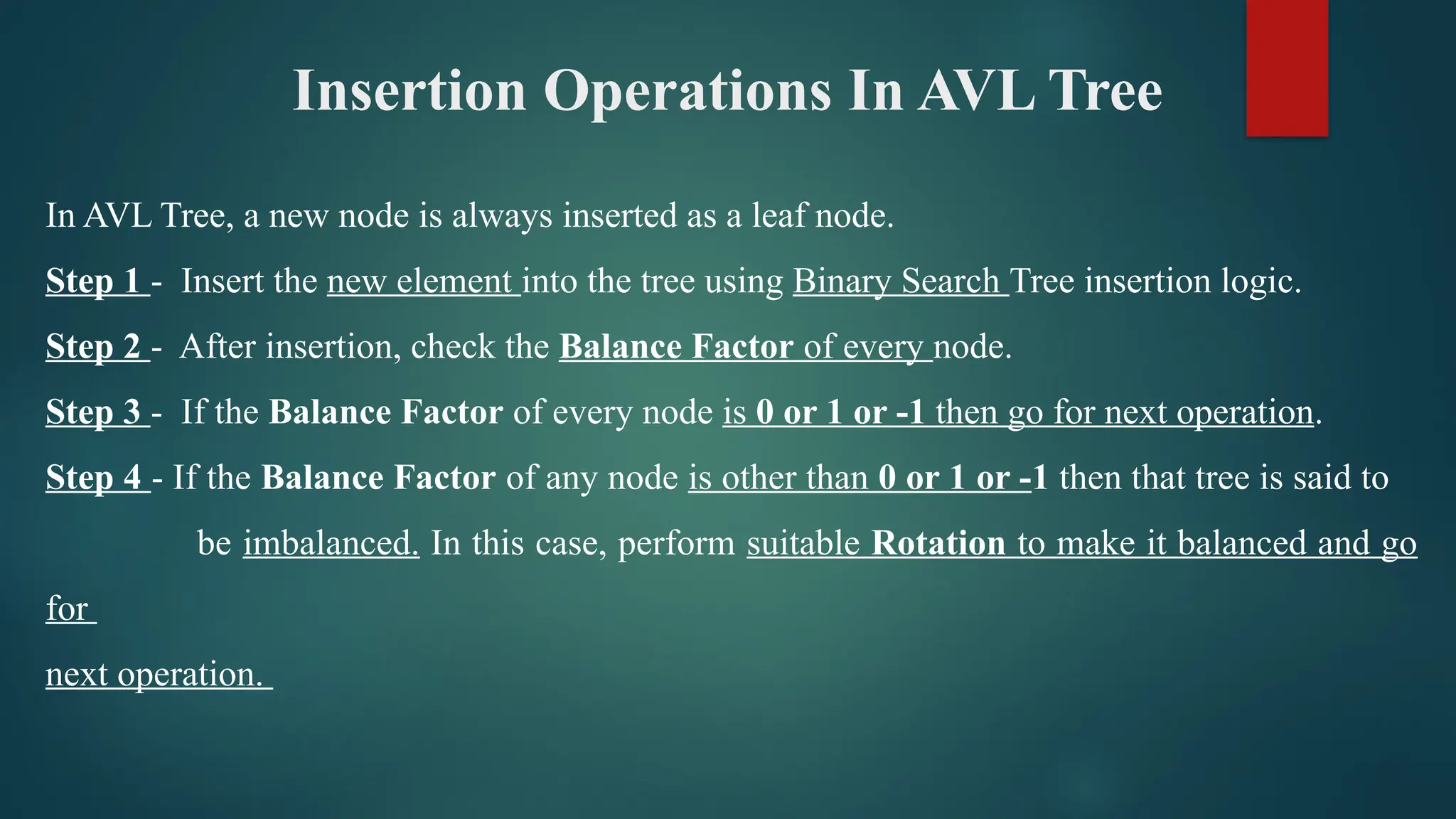 Introduction to AVL Tree, Different kinds of rotations and insertion, deletion | PPTX