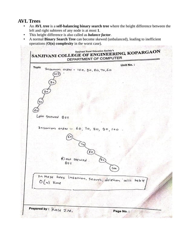 What is AVL trees and example based on AVL Tree | PDF