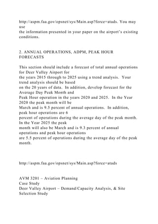 AVM 3201 – Aviation Planning Case Study Deer Valley Airpor.docx