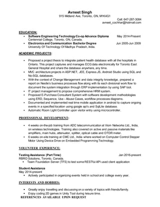 Avneet singh resume | DOCX | Business | Business and Finance