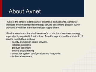 Avnet Sales Interview Project | Fortune 500 Company | Technology | PPT